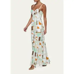 L'Agence Sutton Geometric Maxi Dress