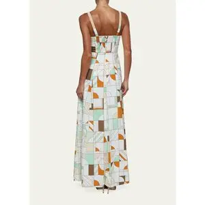 L'Agence Sutton Geometric Maxi Dress
