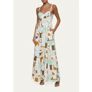 L'Agence Sutton Geometric Maxi Dress