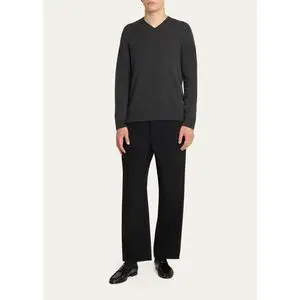 THE ROW Pascale Wool Twill Pull-on Pants