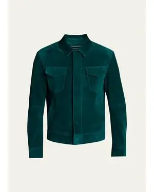 TOM FORD Suede Snap-front Western Jacket - Emerald