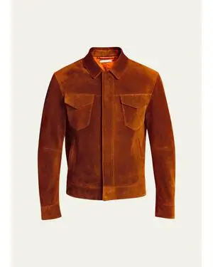 TOM FORD Suede Snap-front Western Jacket - Rust