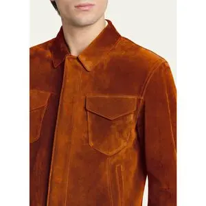 TOM FORD Suede Snap-front Western Jacket - Rust