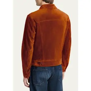 TOM FORD Suede Snap-front Western Jacket - Rust