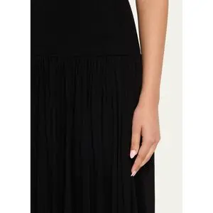 TOTEME Soft Gathered Bubble-hem Midi Skirt - Black