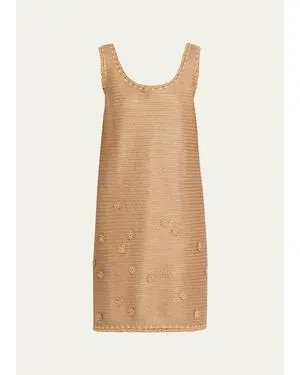 Lafayette 148 New York Raffia-effect Jersey Shift Dress