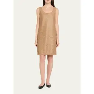 Lafayette 148 New York Raffia-effect Jersey Shift Dress