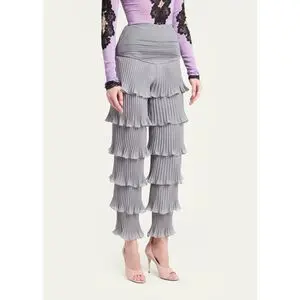 Valentino Garavani Pleated Ruffle Tiered Pants