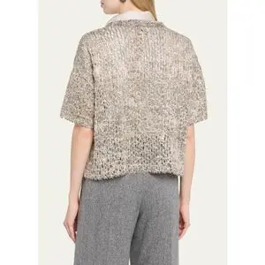 Brunello Cucinelli Couture Metallic Mohair Top