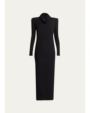 Valentino Garavani Cowl-neck Column Maxi Dress