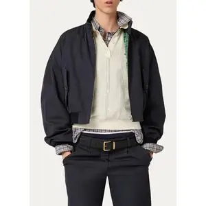 Miu Miu Contrast-striped Cotton-blend Polo Shirt