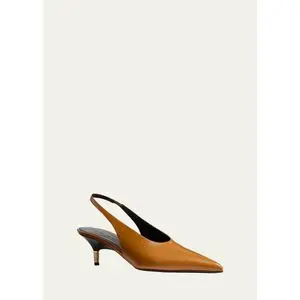 Khaite 55mm Bella Leather Slingback Pumps