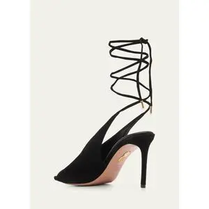 AQUAZZURA 85mm Lisa Suede Lace-up Sandals