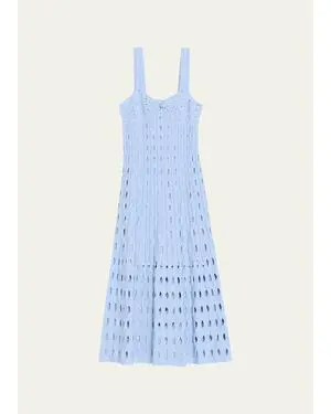 Simkhai Christina Knit Twist-front Midi Dress - Tidepool