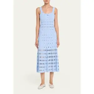 Simkhai Christina Knit Twist-front Midi Dress - Tidepool