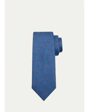 Brioni Silk Paisley Jacquard Tie - Bluette
