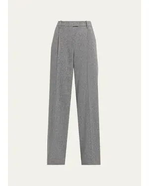 Brunello Cucinelli Sparkling Wool Herringbone Trousers