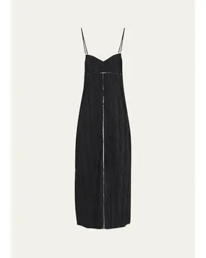 Simkhai Leah Textured Sleeveless Midi Dress - Black Multi