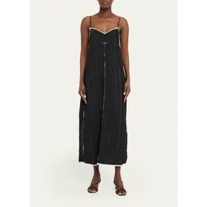 Simkhai Leah Textured Sleeveless Midi Dress