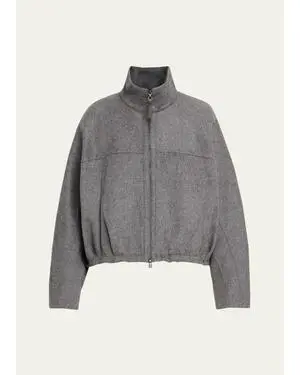 Brunello Cucinelli Fluid Double Wool Zipped Jacket
