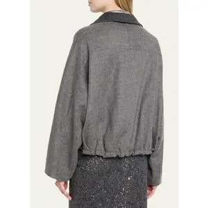 Brunello Cucinelli Fluid Double Wool Zipped Jacket