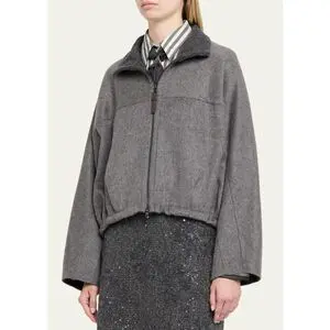 Brunello Cucinelli Fluid Double Wool Zipped Jacket