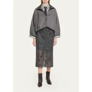 Brunello Cucinelli Fluid Double Wool Zipped Jacket