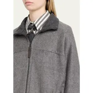Brunello Cucinelli Fluid Double Wool Zipped Jacket
