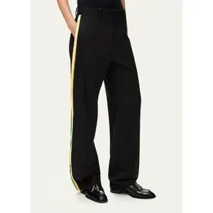 Loewe Layered Side-stripe Straight-leg Trousers