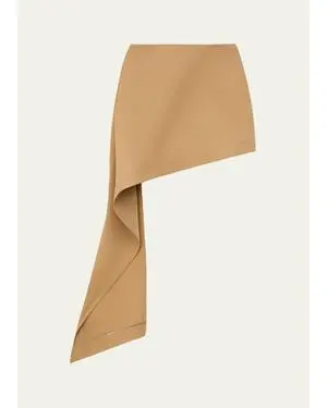 Loewe Asymmetric Drape Mini Skirt - Beige