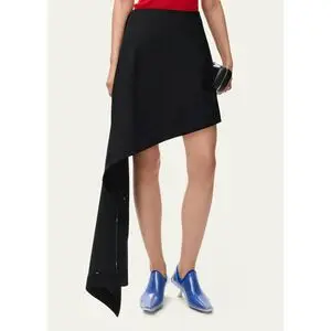 Loewe Asymmetric Drape Mini Skirt - Black