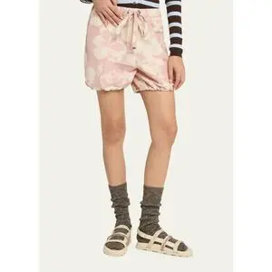 Moncler Floral-print Drawstring Shorts