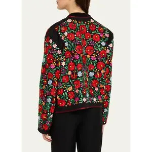 Rianna + Nina Floral Embroidered Mini Blouson Jacket