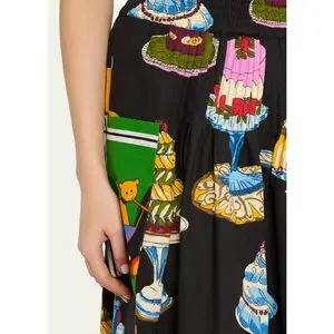 Rianna + Nina Printed Pocket Pleated Midi Pull-on Skirt