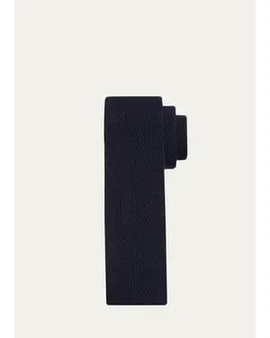 Brioni Solid Cashmere Knitted Tie - Blue