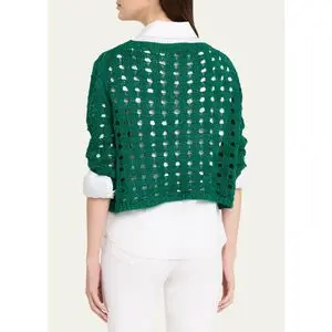 Lafayette 148 New York Linen-silk Chainette Basket Stitch Sweater