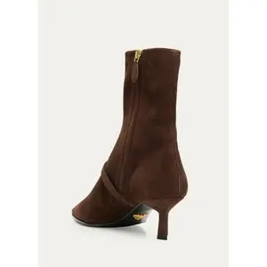 Prada 55mm Triangle Logo Suede Ankle Boots