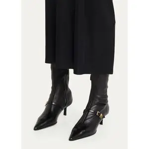 Prada 55mm Leather Knee-high Buckle Boots