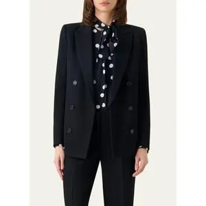 Akris Wool Tricotine Double-breasted Jacket
