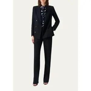 Akris Wool Tricotine Double-breasted Jacket