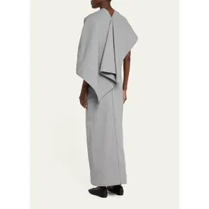 Issey Miyake Allow Sculptural Cape Maxi Dress