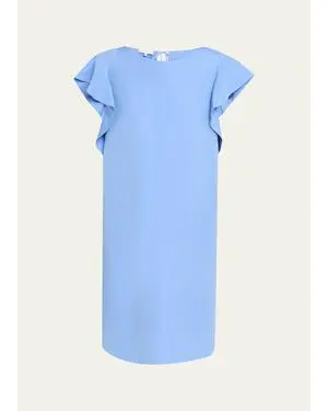 Lafayette 148 New York Flutter Silk-linen Mini Dress - Iris