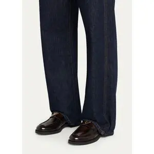 Prada Triangle Logo Spazzolato Leather Loafers