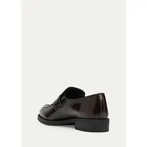 Prada Triangle Logo Spazzolato Leather Loafers