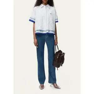 Loewe Short-sleeve Layered Button-down Shirt - White Multi