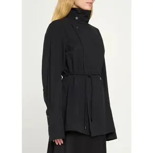 Issey Miyake Monsieur Belted Cotton Poplin Double-breasted Shirt