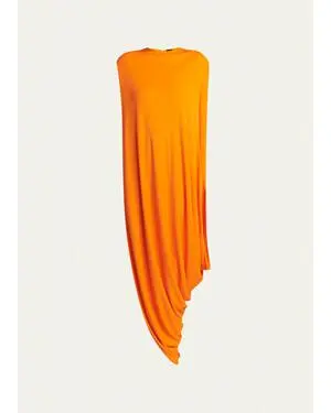 TOM FORD Asymmetric Draped Tunic Top - Orange