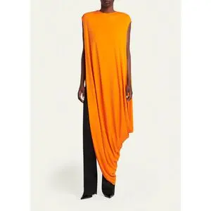 TOM FORD Asymmetric Draped Tunic Top - Orange