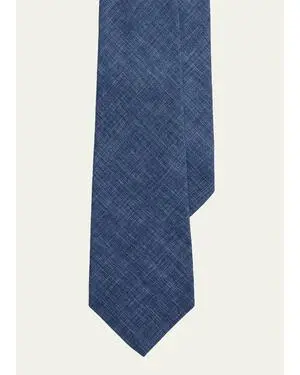 Ralph Lauren Purple Label Délavé Linen-blend Tie - Blue
