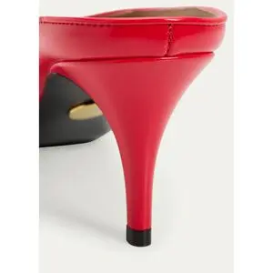 Stella McCartney 60mm Brushed Pointed-toe Mules - Flame